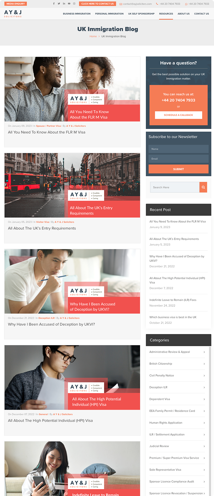 A Y & J Solicitors, a WordPress Website Developed by - KrishaWeb