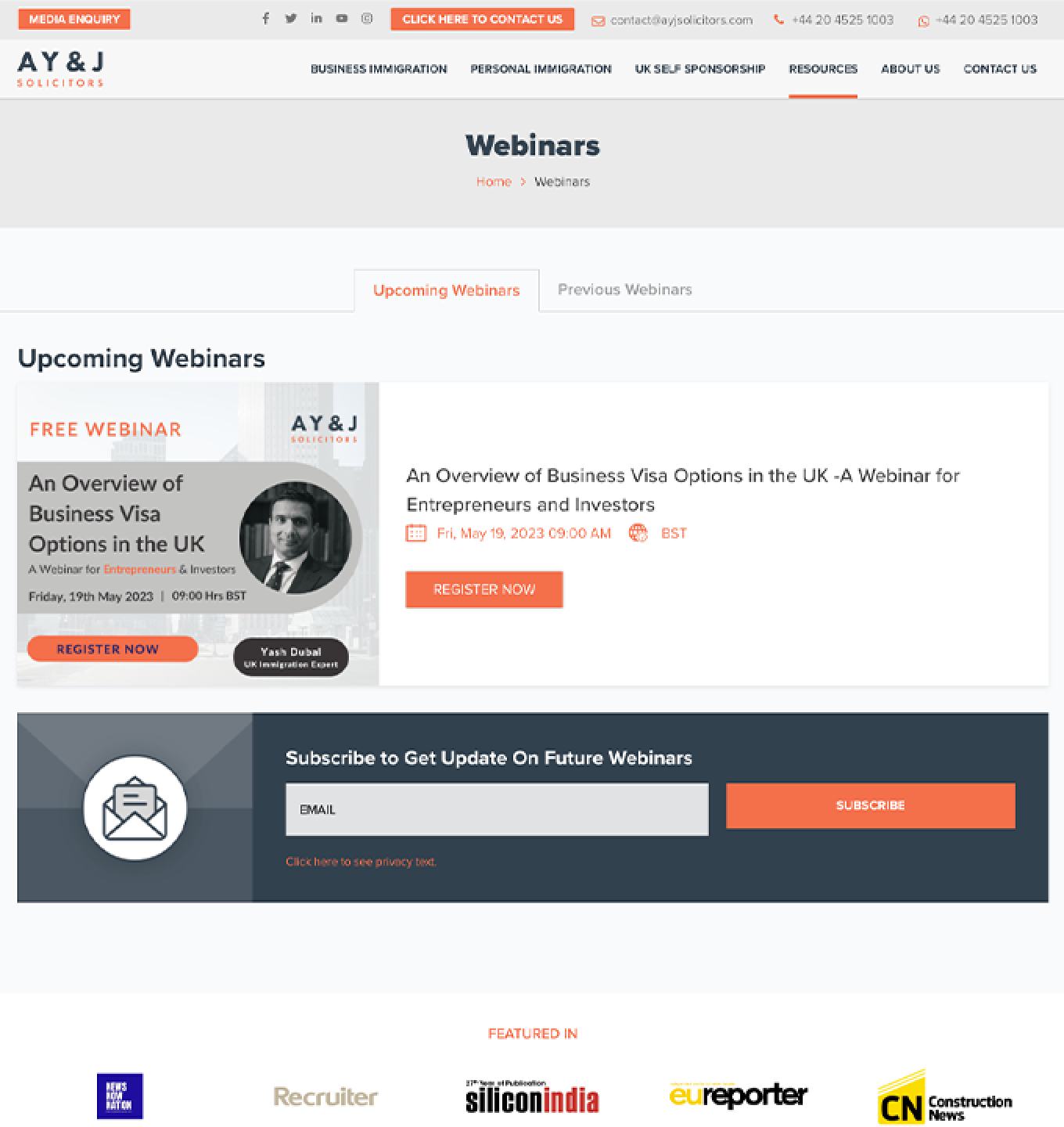 A Y & J Solicitors, a WordPress Website Developed by - KrishaWeb